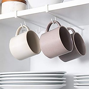 Better Houseware Undershelf Cup & Mug Hooks-Set of 2, standard, White