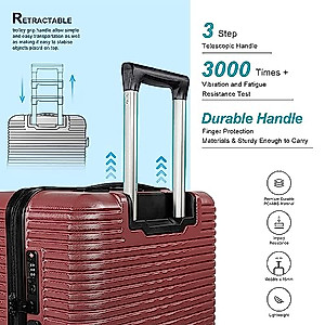 JZRSuitcase 3 peice Luggage Set, PC+ABS Suitcase Hardshell with Spinner Wheels TSA Lock for Travel, 20/24/28 Inch.