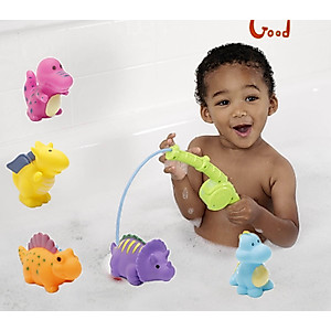 Bathtub Toys Dinosaur Baby Bath Toys Christmas Kids Fun Squirt Toys Floating Bathroom Toys Assorted Colors (6)