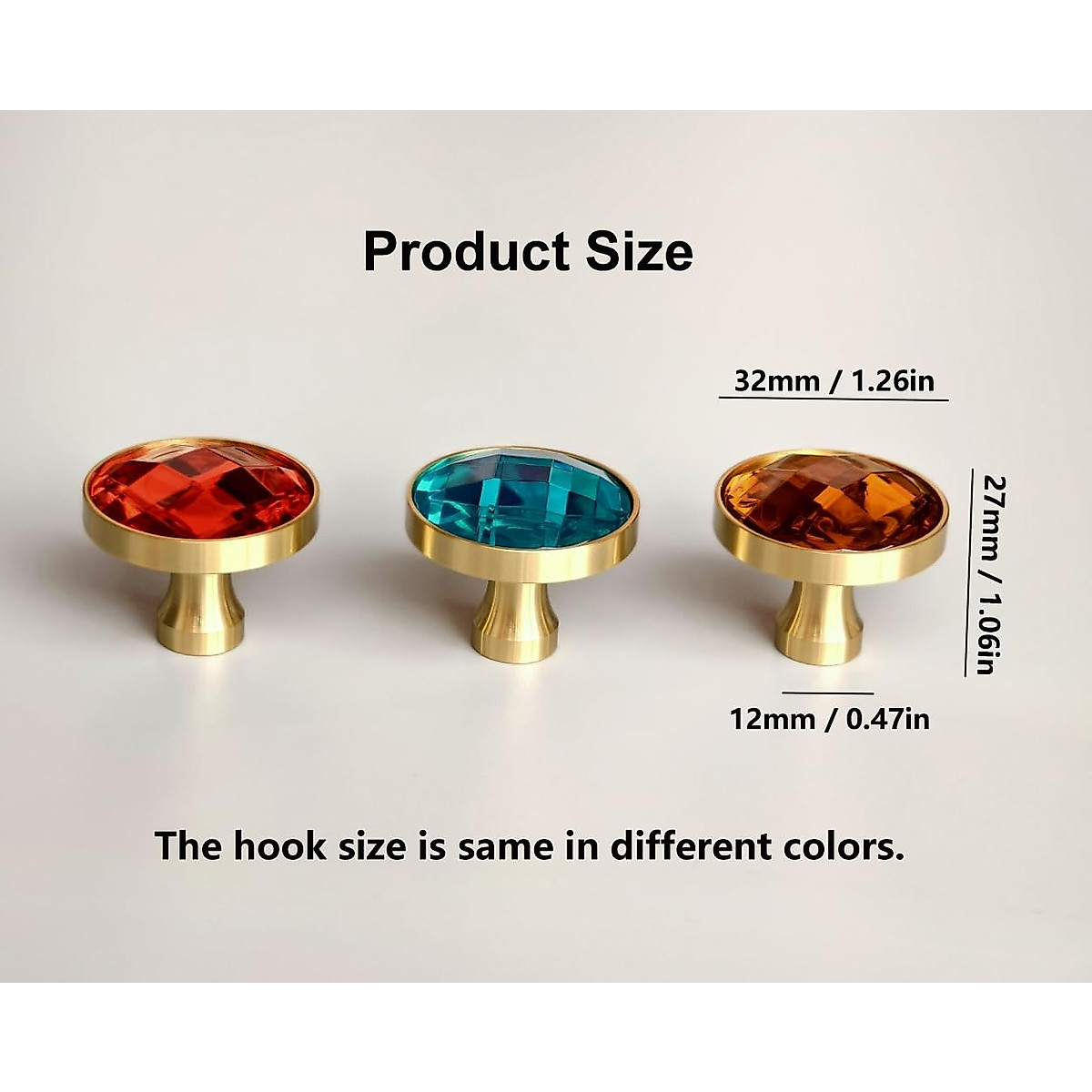 Solid Brass Rhinestone Wall Hooks, Coat Backpack Purse Screw-in Wall Hangers, Wall Mounted Fancy Hooks (Turquoise 4 Pack)