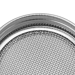 Canning Jar Lid Strainer Filter Lids Mason Jar 2Pcs Stainless Steel Accessory Cover Mouth Jars Sprouter for Sprouting Lid Regular Germination Kits (70mm)