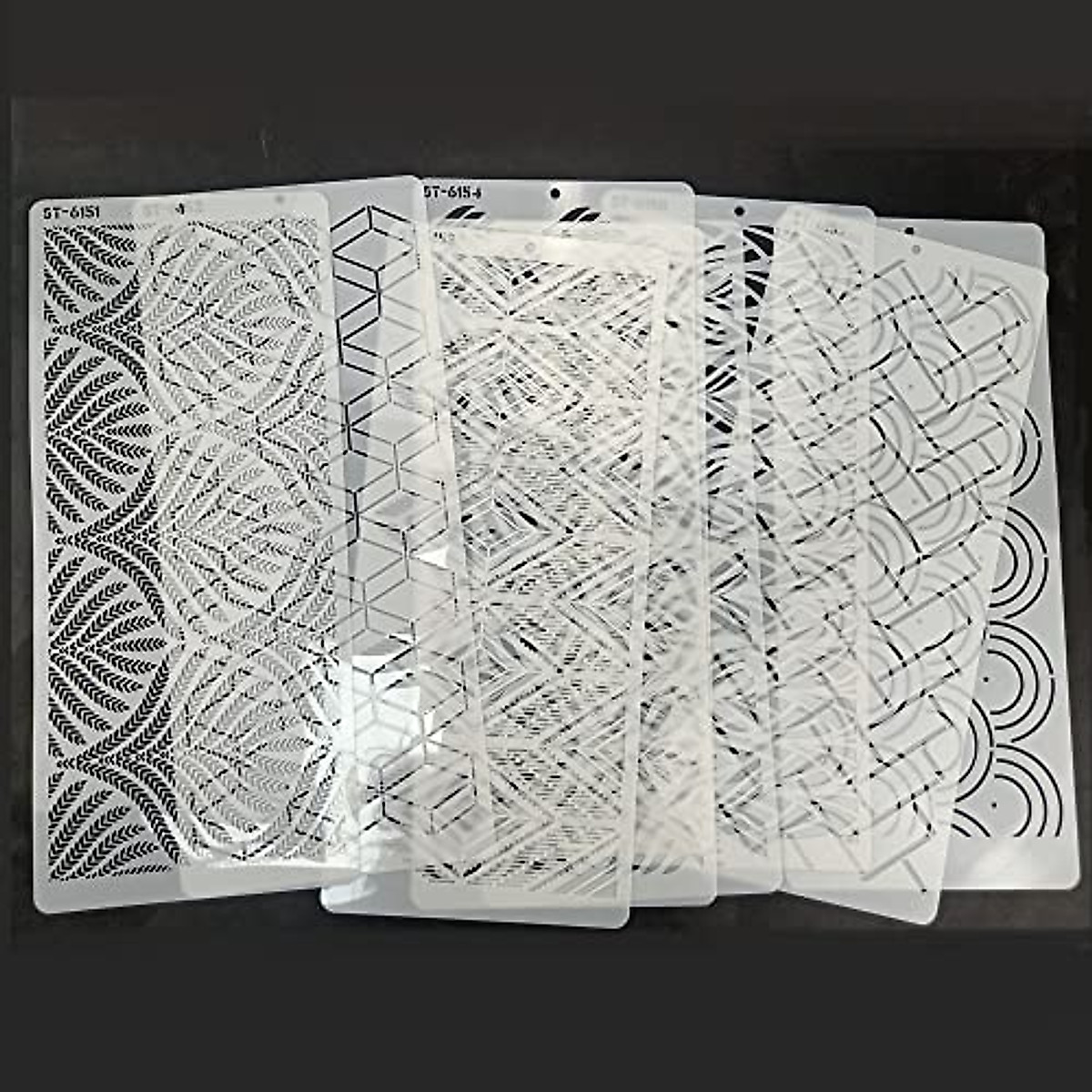 AK ART KITCHENWARE 15 PCS Plastic Airbrush Cookie Cake Stencils for Cake Decoration Fondant Decorating Stencils for Wall Painting Drawing Stencil Set Cake Tools ST-6151~6165