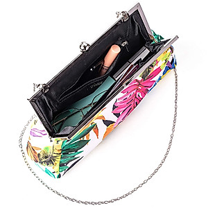 Flower Handbag Lightweight Crossbody Shoulder HandBag for Women Large Clutch Shoulder Tote HandBag Printed Colorful Flower Leaves Christmas Gift
