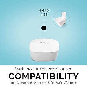 Screwless Wall Mount for Eero Mesh WiFi Holder, Tilted for Max Reception, Custom Design (NOT Compatible with Eero 6/Pro 6/Beacon), Strong VHB Adhesive, No Tools, No Mess, White by Brainwavz