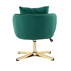 Swivel Shell Office Chair, Home Office Desk Chair, Modern Adjustable Computer Executive Chair with Wheels and Lumbar Support, Swivel Task Chair for Small Space, Living Room, Make-up, Studying, Green