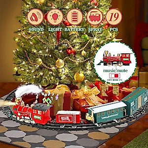 Gloween Train Set - Electric Train Toy for Boys & Girls, Railway Kit with Smoke, Sound, Light, Cargo Cars & Tracks, for 3, 4, 5, 6, 7, 8+ Year Old Kids - S1
