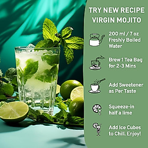 HANDPICK, Spearmint Tea Bags (100 Herbal Tea Bags) Premium Spearmint Leaves, Caffeine Free | Non-GMO, Gluten Free | Round Eco-Conscious Tea Bags | Light & Fresh