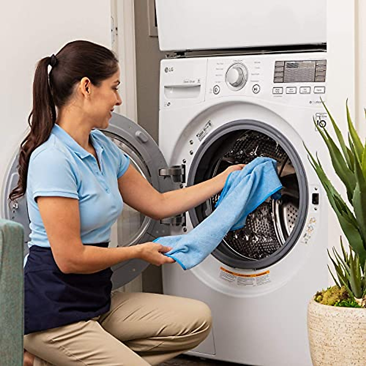 Bulk 16" x 16" Economy All Purpose Microfiber Towels Wholesale - Case Quantity (200 Count) | Large | No Fraying | High Density Microfiber | Zero Chemical Cleaner | Long-Lasting (White)