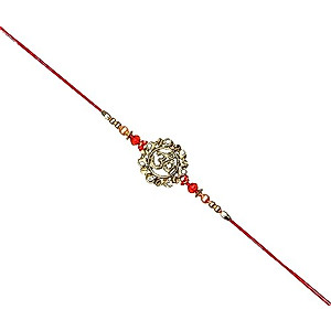CHERKRAFT Rakhi Thread for Brother Men/Boy - Designer Rakhi with OM Symbol for Rakshabandhan (Pack of 1) (Design 2)
