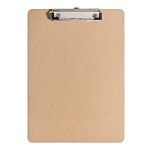 Hongri Hardboard Clipboard, Letter Size Wood Clipboard for Nurses, Lawyers, Students, Classroom, Office, Women, Man, A4 Standard Size 9" x 12.5", with Low-Profile Metal Clip, Brown