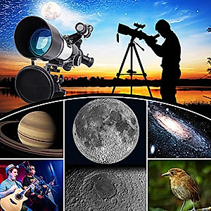 BEBANG Telescope for Adults & Kids - 70mm Aperture 400mm Refractor Telescope for Astronomy Beginners, 3 Rotatable Eyepieces, Easy to Set Up
