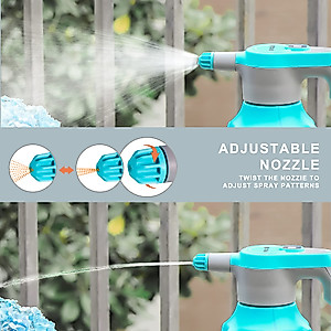 0.5 Gallon/2L Battery Powered Sprayer, T TOVIA Electric Sprayer with Adjustable Mist Nozzle and Extension Nozzle, USB Rechargeable Automatic Spray Bottle for Plants, Household Cleaning