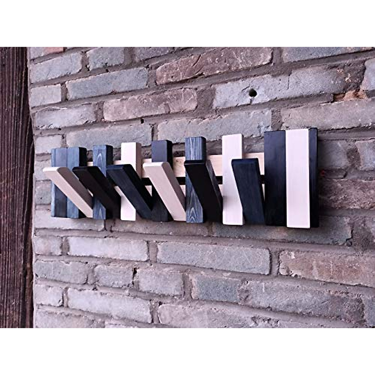 Wood Hooks Wall Coat Hanger Coat Rack Clothes Hanger Entryway Coat Hooks Space-Saving Hanger with 6 Flip-Down Hooks for Hanging