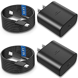 45W Samsung Super Fast Charger Type C, USB C Android Phone Charger Fast Charging for Samsung Galaxy S23 Ultra/S23 Plus/S22 Ultra/S22+/S22/S21 ultra/S20/Note 20,10 FT Cable with PPS Wall Charger Block