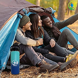 Water Bottle 18,22,32 OZ, 3 Lids, PUREFRESHNESS Leak Proof, Vacuum Insulated Stainless Steel Water Bottle, Double, Thermo Mug, Gym Sport Water Bottle, Hot&Cold Water Bottle (22 oz blue gradient))