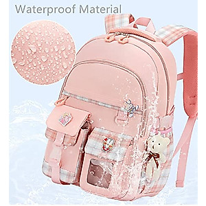 BEFUNIRISE Backpack for School Girls Bookbag Cute Bag College Middle High Elementary 18 Inch School Backpack for Teen Girls (Pink, Large)