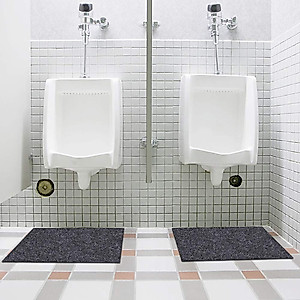 Urinal Mats (4 Pack)，Deodorizing Urinal Floor mats—Absorbent/Waterproof ，Anti-Slip and Waterproof Backing，Commercial and Restaurant restrooms，Men's Restrooms & Bathrooms，Reusable/Washable (24"×18")