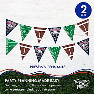 Treasures Gifted Football Birthday Banner Set of 3-1 Football Banner & 2 Pennants - Football Birthday Party Decorations - Football Decorations for Party, Football Hanging Decorations, Football Decor