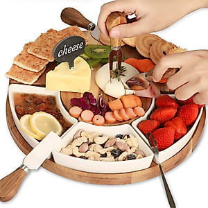 XILAZAB Cheese Knife Set Premium Cheese Knives Set with Wooden Handle,Mini Cheese Board Knife Set,Cheese Slicer,Butter Cutter,Cheese Spreader,Cheese Fork,Charcuterie Accessories