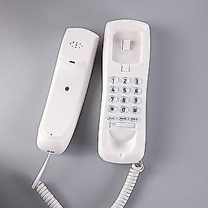 HCD3588 Wall-Mounted Telephone Fixed Landline Wall Telephones Perfect for Home and Business Use Simple Caller Telephone with Memory Buttons Mute Function Telephone