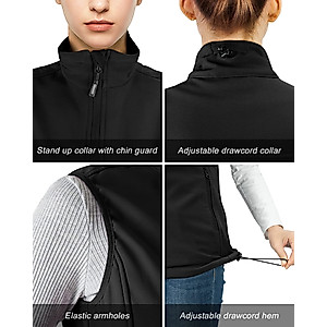 Outdoor Ventures Women's Lightweight Softshell Vest Windproof Fleece Lined Zip Up Sleeveless Jacket for Running Hiking Golf