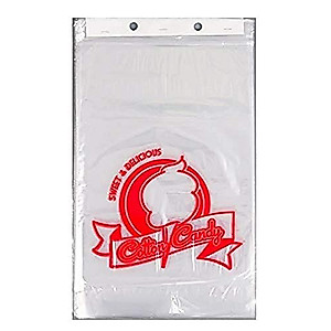 Cotton Candy Floss Sugar -2pk Cotton Candy Floss Sugar 2 Pack & Concession Essentials CE Cotton Candy Bags-200 Cotton Candy Bags with Ties, 0.5" Height, 18" Width, 12" Length (Pack of 200)