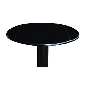 International Concepts Dual Drop Leaf Dining Table, 36-Inch, Black