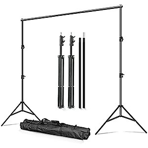 Julius Studio 10 Feet Wide Photography Photo Muslin Background Support Stand Backdrop Crossbar Kit, Backdrop Support Stand with Carry Bag, JSAG576