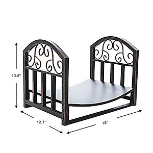 Everflying Wrought Iron Log Rack, Firewood Storage Holder, Heavy Duty Log Bin, Fireside Log Carrier for Fireplace Stove Accessories