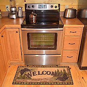 Cozy Cabin Forest Welcome Kitchen Rug, 20 in x 44