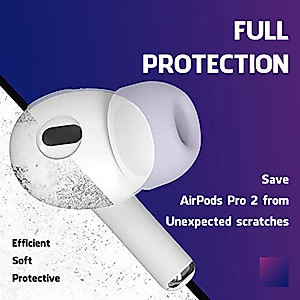 DamonLight AirPods Pro 2 Ear Tips with Integrated Earbuds Cover [3 Pairs] Designed for Apple AirPods Pro 2nd Generation, Fit in The Case, Soft Silicone Anti-Slip [US Patent Registered] (Medium)