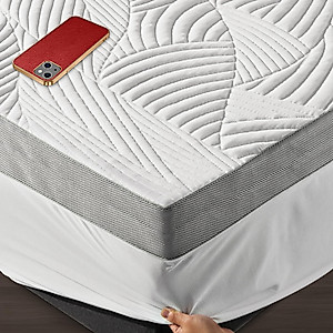 Ivellow Memory Foam Mattress Topper Queen Size Cooling 3 Inch Gel Mattress Pad Cover with 8"-21" Deep Pocket for Back Pain Queen