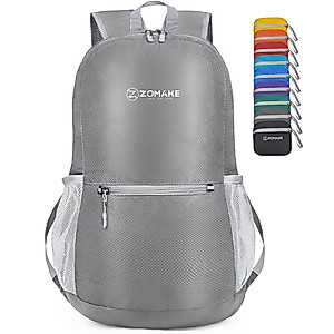 ZOMAKE Ultra Lightweight Hiking Backpack 20L - Packable Small Backpacks Water Resistant Daypack for Women Men(Silver Gray)