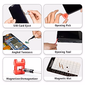 SHARDEN Precision Screwdriver Set, 122 in 1 Electronics Magnetic Repair Tool Kit with Case for Repair Computer, iPhone, PC, Cellphone, Laptop, Nintendo, PS4, Game Console, Watch, Glasses etc (Red)