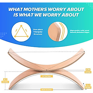 Wobble Balance Board, 37" Wooden Balance Board for Kids Toddlers & Adults - Quiet Felt & Non-Slip/ 13 Layers Thicker, Yoga Board for Classroom & Office Adult, Wooden Toys for Boys Girls Birthday Gifts