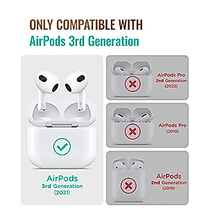 MOBOSI Compatible with AirPods 3 Generation Charging Case (2021), Secure Lock Clip Full Body Rugged Hard Shell Protective Cover with Keychain, Black