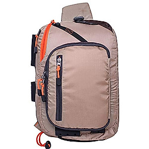 Kylebooker Fly Fishing Sling Packs Fishing Tackle Storage Shoulder Bag (Khaki)
