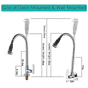 Kitchen Sink Faucets 360 Rotatable Single Lever Stainless Steel Wall-Mounted Kitchen Tap Ktichen Faucet Chrome Finished