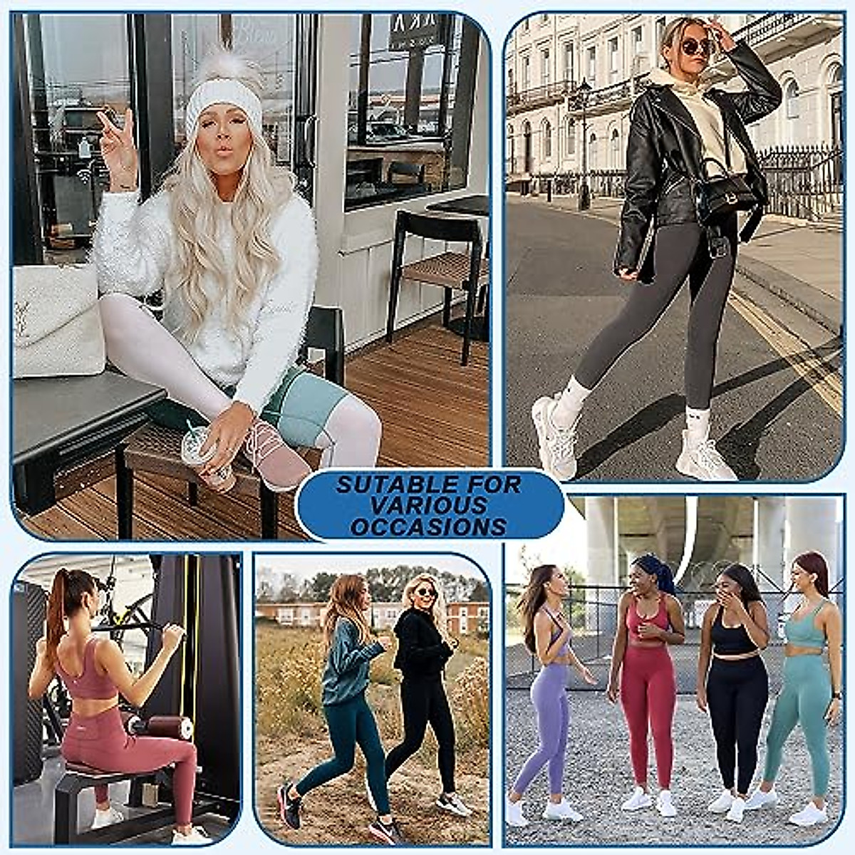 4 Pack Leggings for Women Butt Lift High Waisted Tummy Control Slimming Black No See-Thru Yoga Pants Workout Running