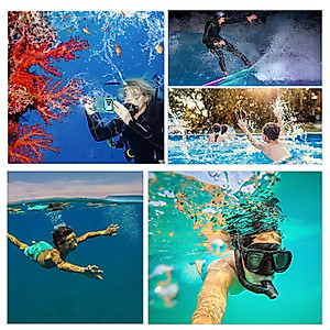 Underwater Snorkeling Diving Phone Case for iPhone 15/14/13/12/11 Pro Max/XR/XS/X Samsung Galaxy S24/S23/S22/S21, Professional Scuba Dive Waterproof Case Underwater Photo & Video Housing (Teal-Blue)