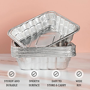 PLASTICPRO Disposable 10'' X 10'' X 3'' Inch Square Aluminum Tin Foil Baking Pans Bakeware - Cookware Perfect for Baking Cakes, Breads, Brownies, Bread, Meatloaf, Lasagna, Pack of 10