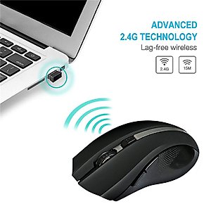 XBOSS L7 Bluetooth Wireless Optical Gaming 6 Button Mouse for Computer PC Mice with USB Adapter Mause for OS Windows Mac Linux Ps2 Ps3 pS4 Game Mouse Wireless(Black)