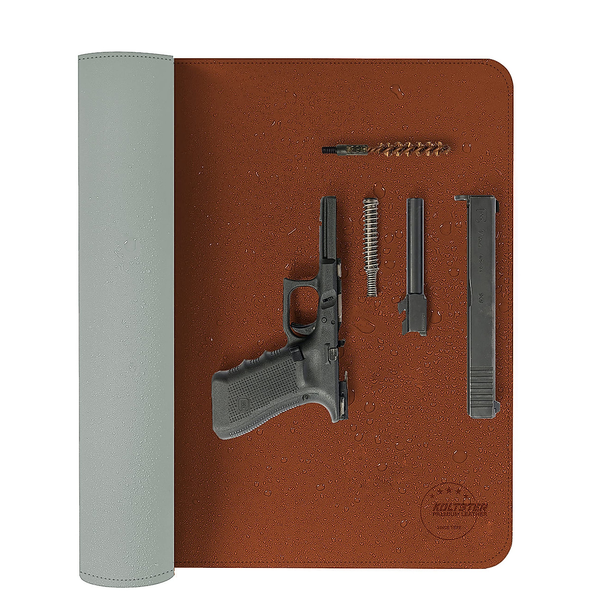 Koltster Gun Cleaning Mat, Waterproof/Durable Cleaning Pad for Gun Maintenance 32"x16" Protective Mat (Brown/Grey)