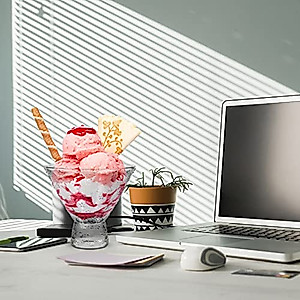 OSALADI Glass Dessert Cups Trifle Bowl Glass Dessert Bowl Ice Cream Sundae Cups Trifle Tasters Bowls Footed Dessert Cups for Dessert Fruit Salad Snack Cocktail Party Parfait Cups