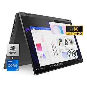 Lenovo Flex 5 2-in-1 Laptop, 15.6" 4K UHD (3840x2160) IPS 500nits Touch Display, 16GB RAM, 1TB PCIe SSD, NVIDIA GeForce MX450, Intel i7-1165G7, Fingerprint, Type-C, Win 11 Pro, w/Tikbot HDMI Cable
