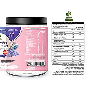 Butterfly Pea Flower Extract - Bionutricia Extract Natural Asian Gourmet Standardized Fresh Beverage or Bakery Ingredient, Natural Flavor, Natural Color- Powder for Smoothie, Tea (200g)
