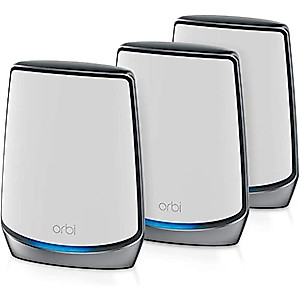 NETGEAR Orbi AX5700 Whole Home Tri-Band Mesh Wi-Fi 6 System (RBK843S) Router with 2 Satellite Extenders (Coverage Up to 7,500 SQ FT, 100 Devices, Up to 5.7Gbps, RBK843S)