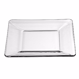 Libbey Crisa Tempo Square Salad/Dessert Plate, 8-Inch , Box of 12, Clear
