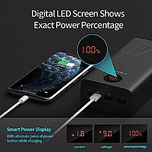 ROMOSS 40000mAh Power Bank, 18W PD USB C Fast Charging Portable Phone Charger, 3 Outputs and 2 Inputs External Battery Pack with LED Display for iPhone 14/13/13 Pro Max, iPad, Samsung Galaxy and More