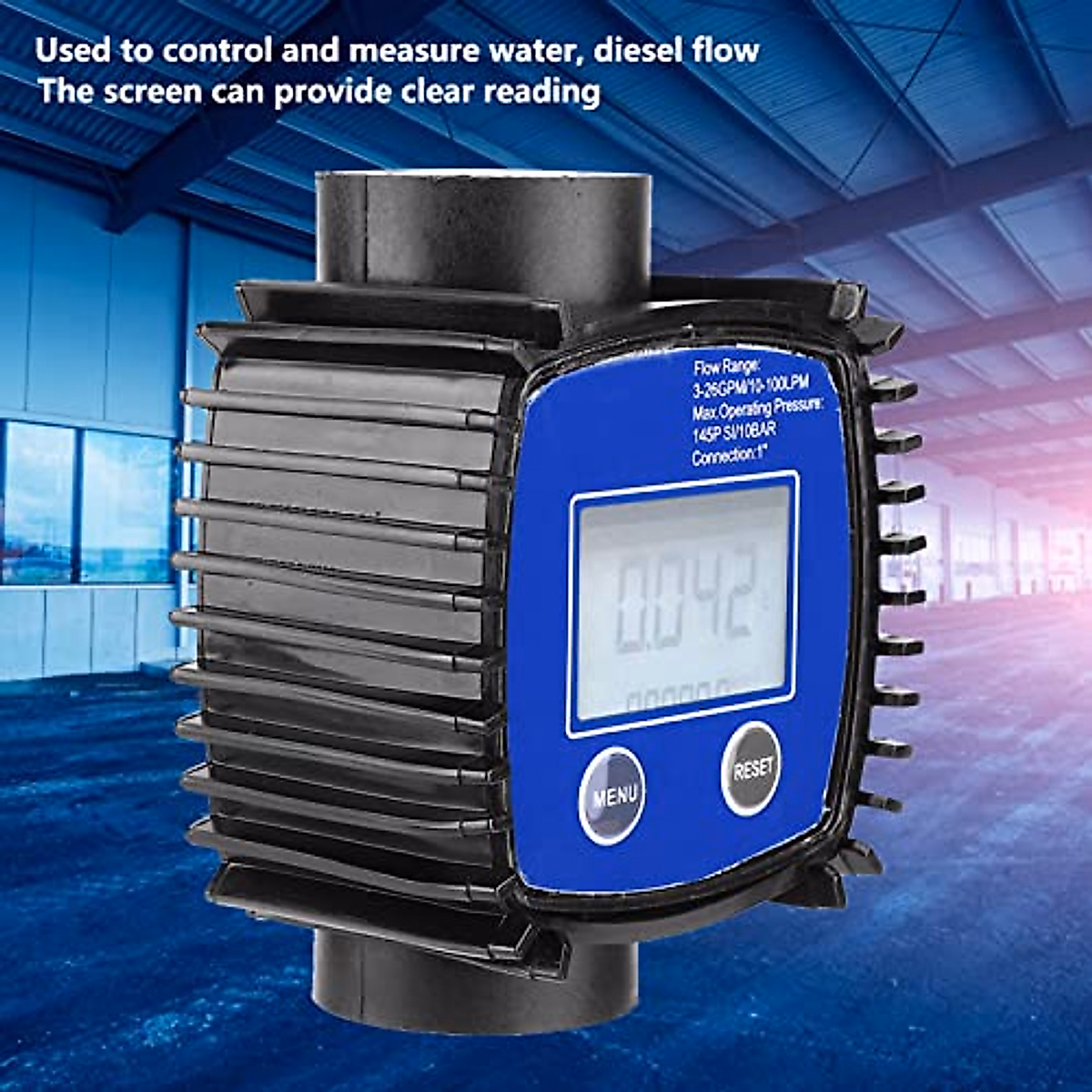 Digital Display Meter, High Accuracy Water Flowmeter for 1in Internal Thread for Various Media
